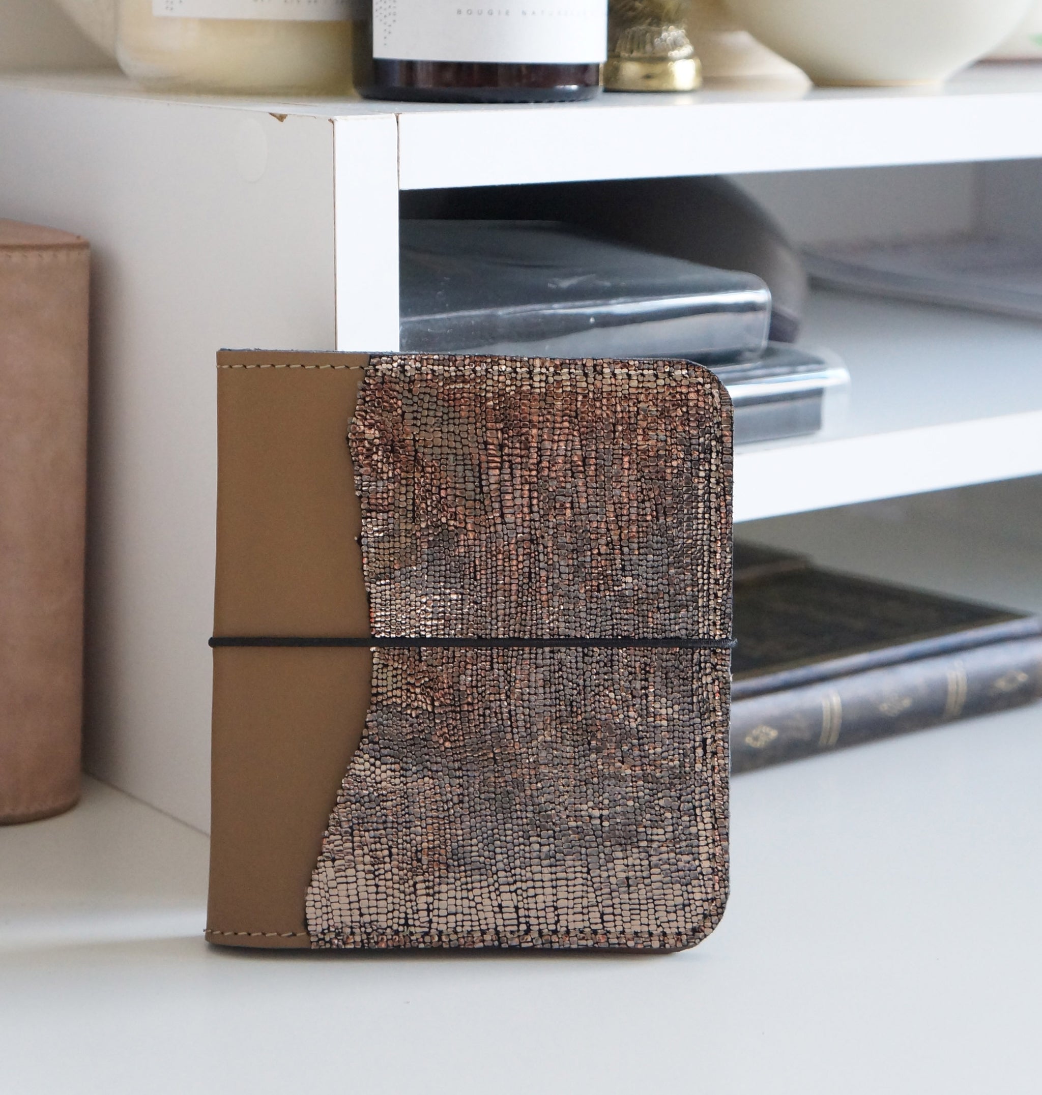 A7 Journal Cover - Sepia/ Bronze Sparkles