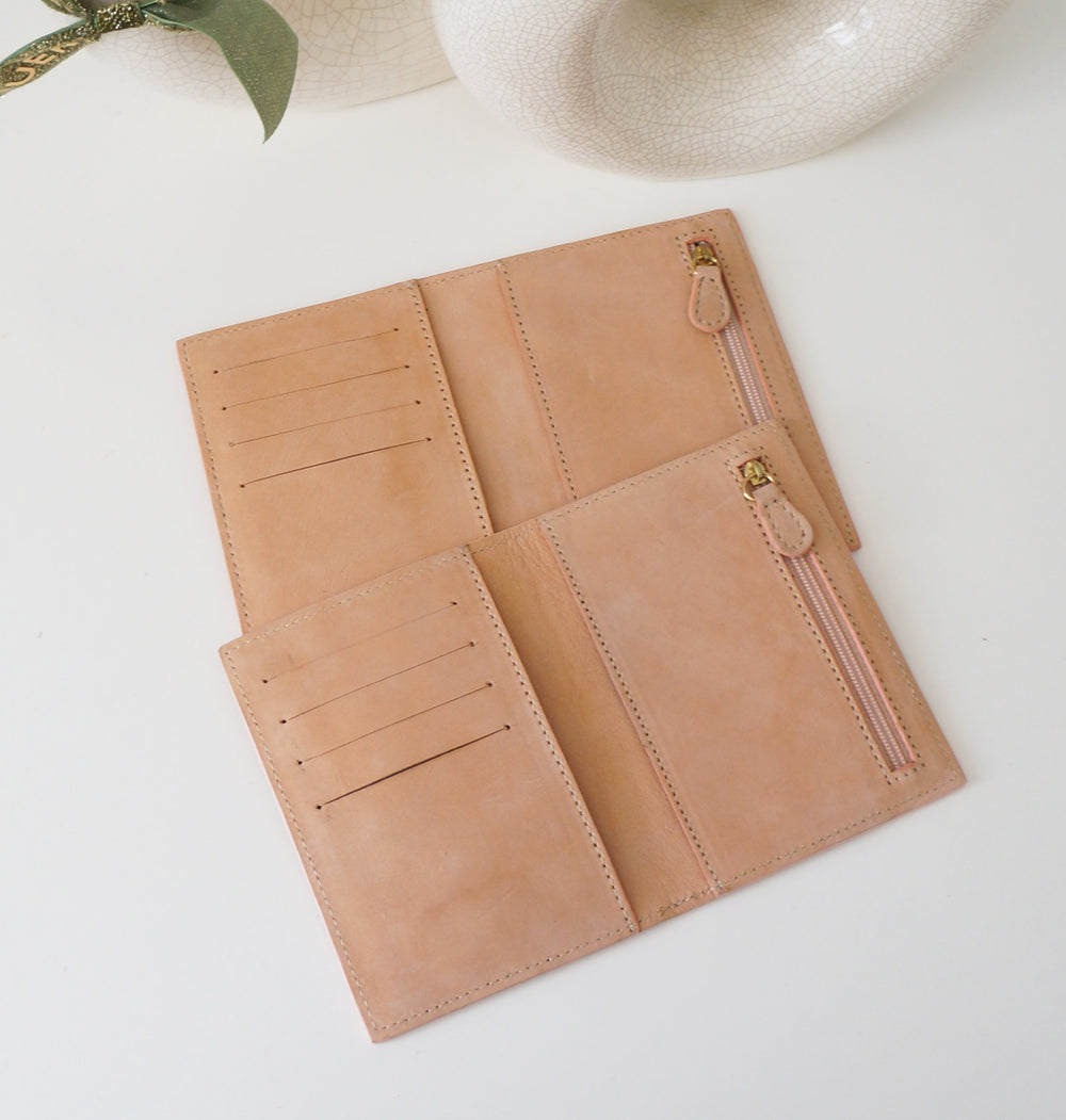 Passport Leather Inserts - Velvet Peachy Pink