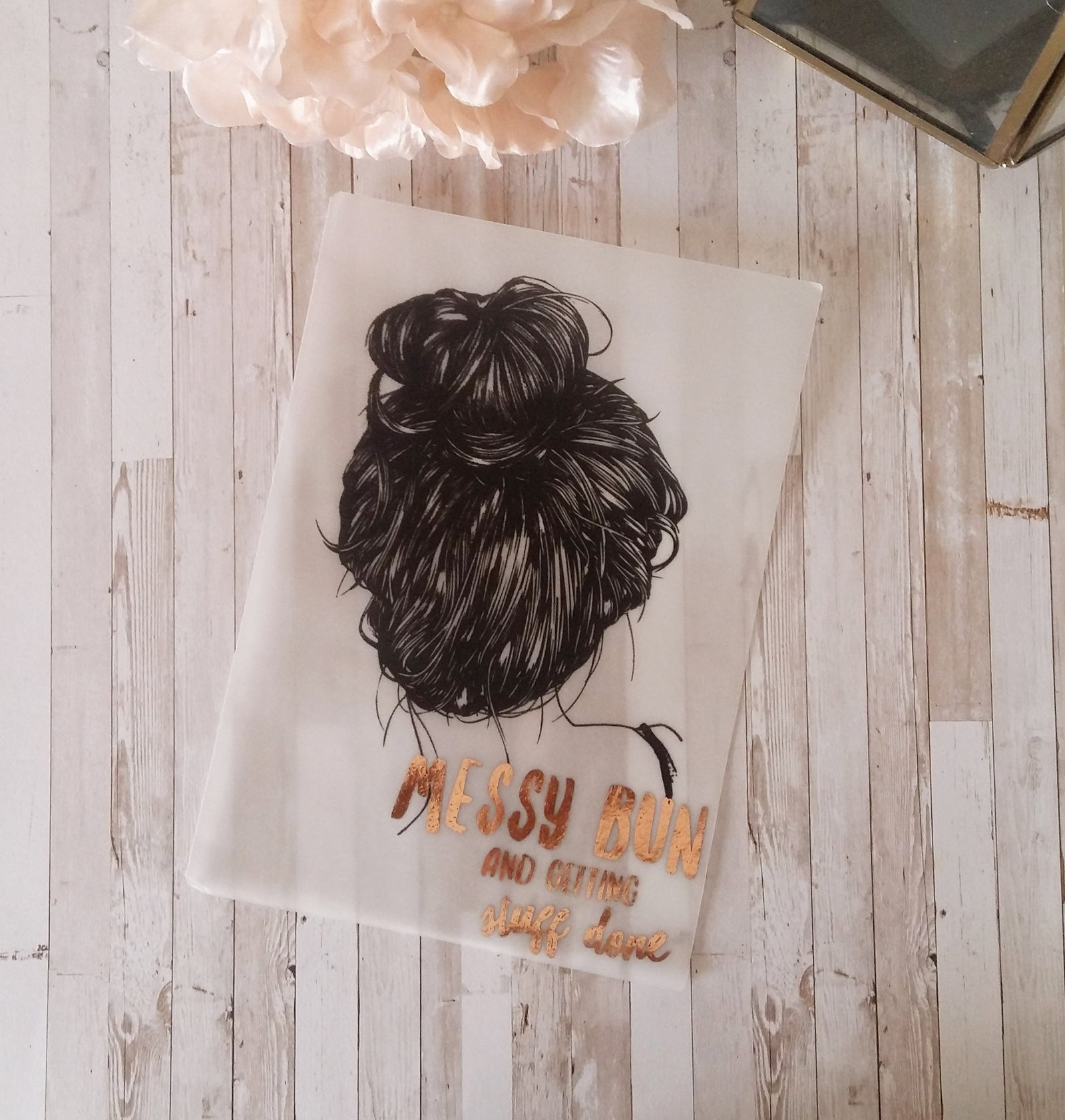 Vellum Foiled Messy Bun Planner Dashboard