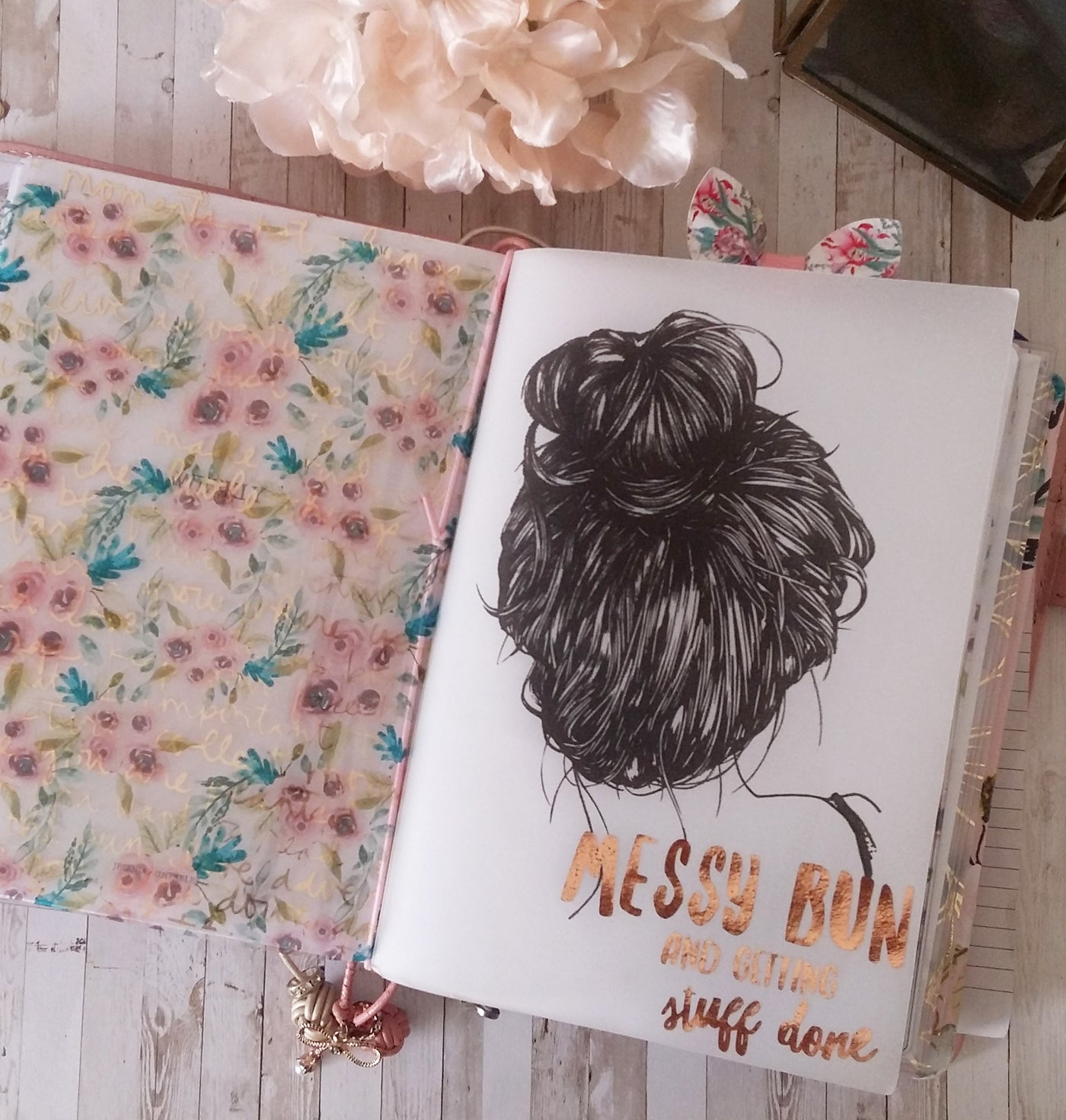 Vellum Foiled Messy Bun Planner Dashboard
